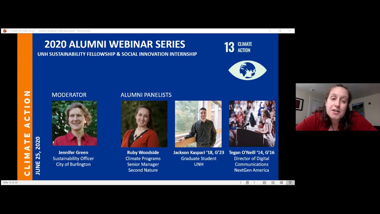 UNH Sustainability Alumni Webinar: Climate Action