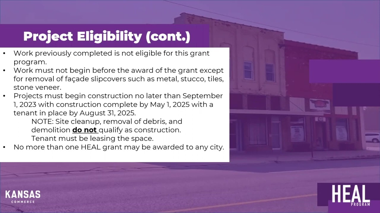 Historic Economic Asset Lifeline (HEAL) - Kansas Department of Commerce