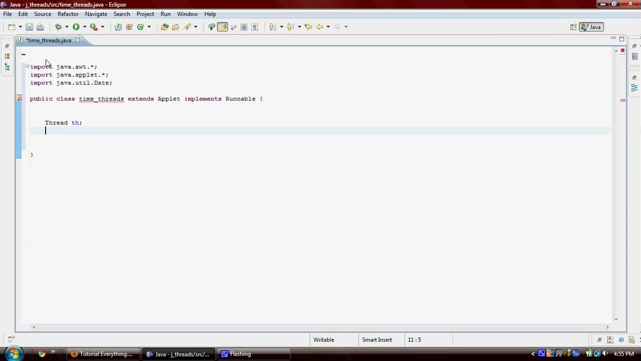java applet tutorials 5/6 - Threads