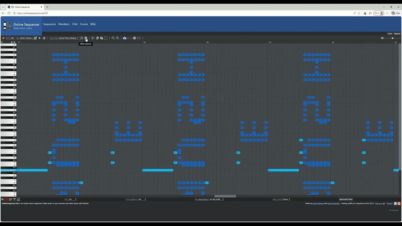 Rush E remake in online sequencer