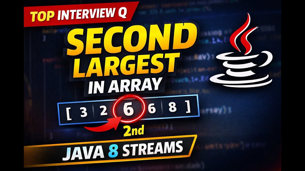 Second Largest Number in Array | Java 8 Streams | Interview Question