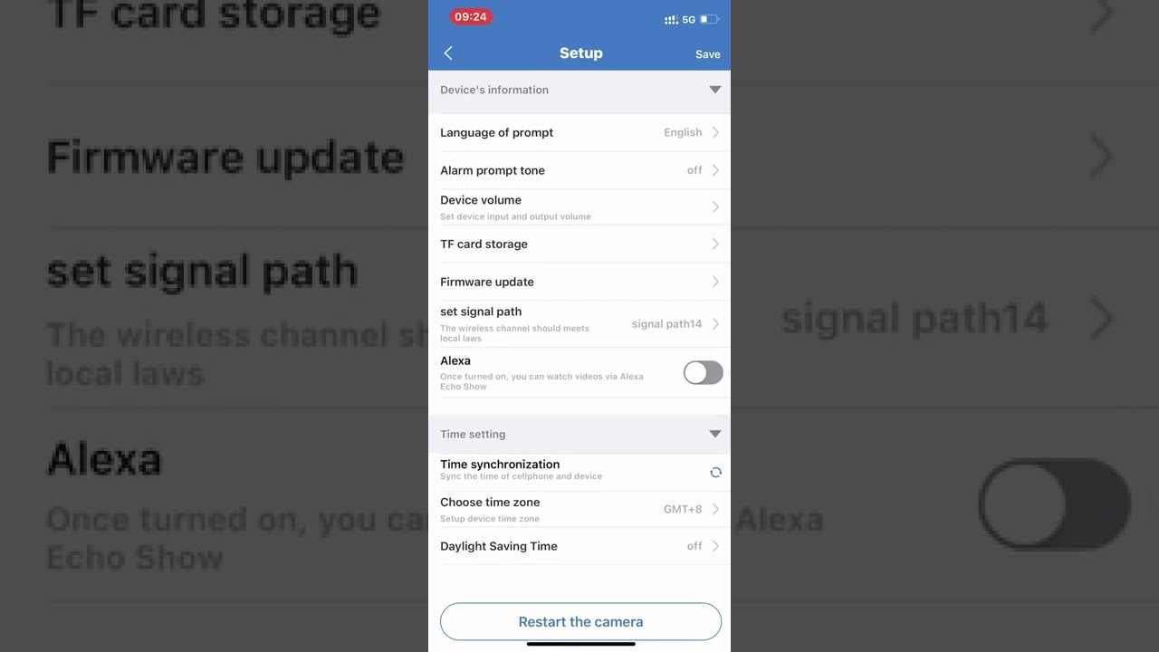 Time setting   APP CloudEye
