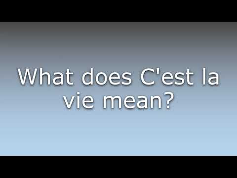 What does C'est la vie mean?
