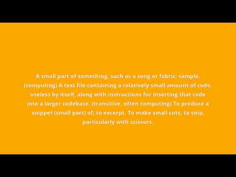 what is the meaning of snippet