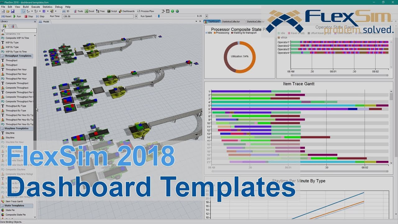 FlexSim 2018: Dashboard Templates
