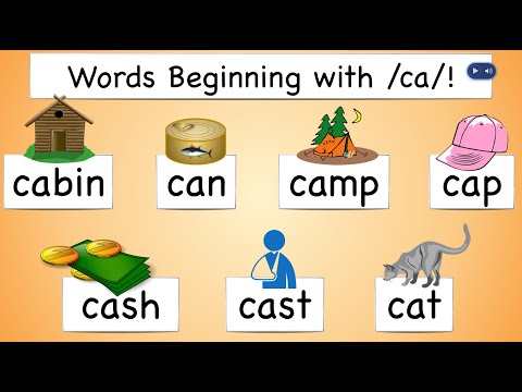 Phonics for Kindergarten and First Grade: Words Beginning with /ca/ cabin, can, camp, cap. . .