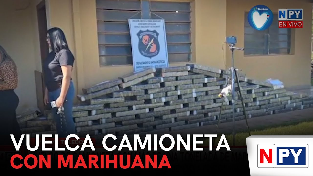 Truck carrying more than a ton of marijuana overturns