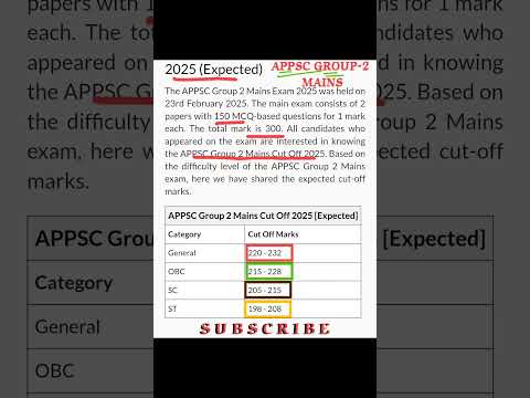 APPSC GROUP-2 MAINS CUTOFF | #appscgroup2 | AP Group 2 Mains Cutoff 2025 | #appsc | #ytshorts