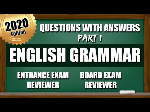 Entrance Exam Reviewer 2020 | Common Questions with Answer in English Grammar | PART 1