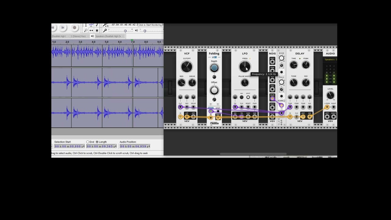 VCV no input feedback with kitchen noises