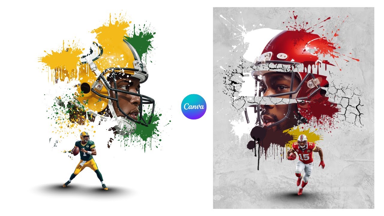 Create Epic Double Exposure NFL Poster in Canva  Sports Splash Effect Tutorial