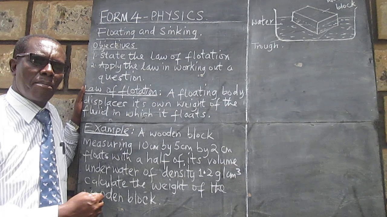 FORM FOUR PHYSICS: Floating and sinking.