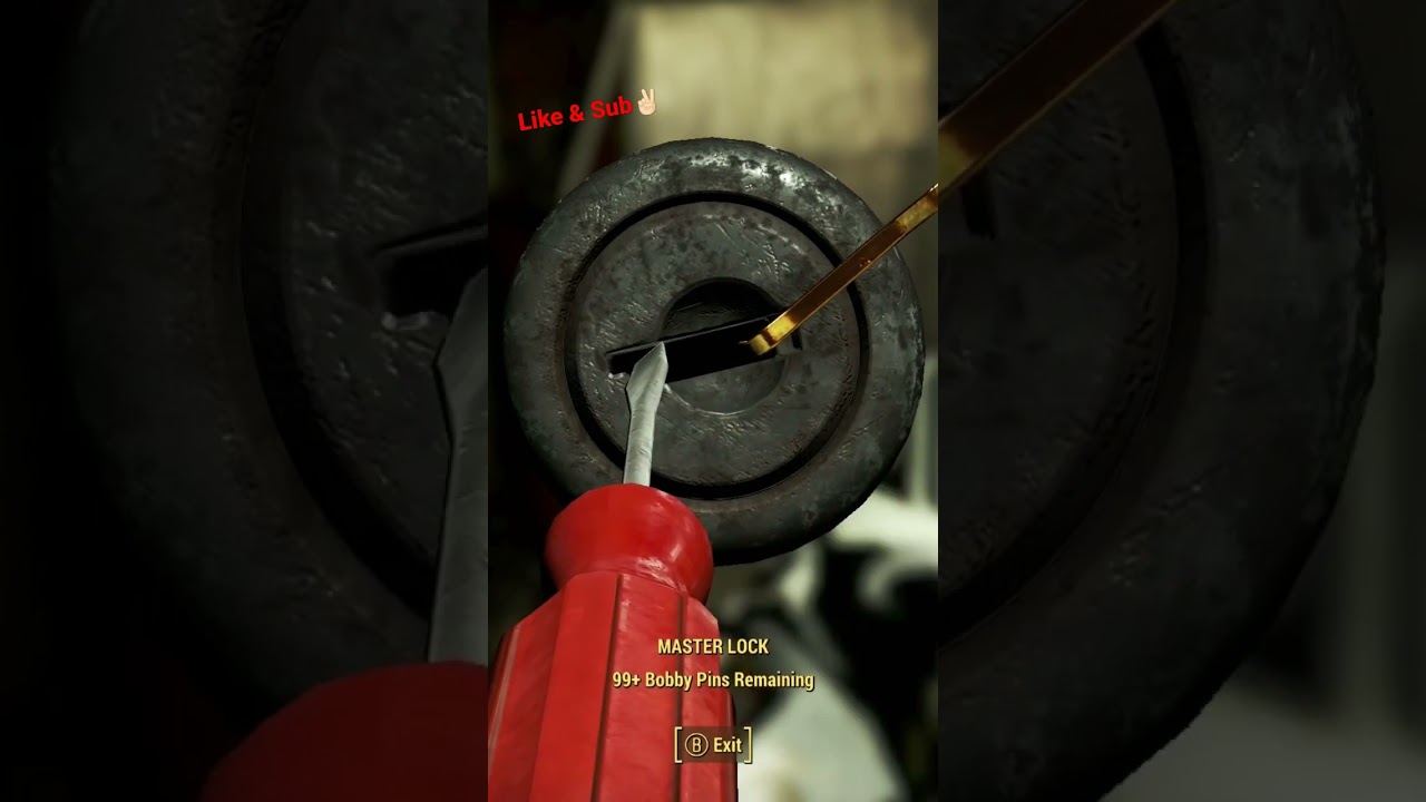 Fallout 4 picking master lock with 1 bobby pin in under 15 sec