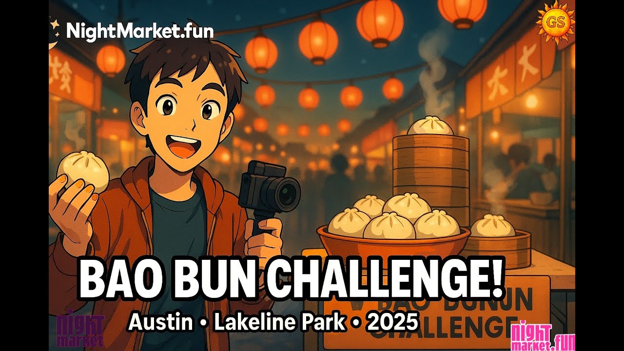 NightMarket.fun 2025 (Austin/Cedar Park) — My First Bao Bun Eating Contest | Festival Vlog #Event
