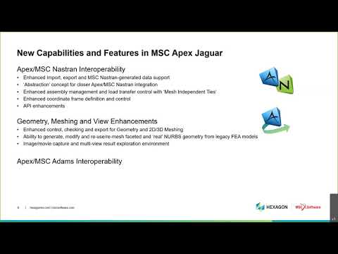 Webinar- What's New in MSC Apex Jaguar
