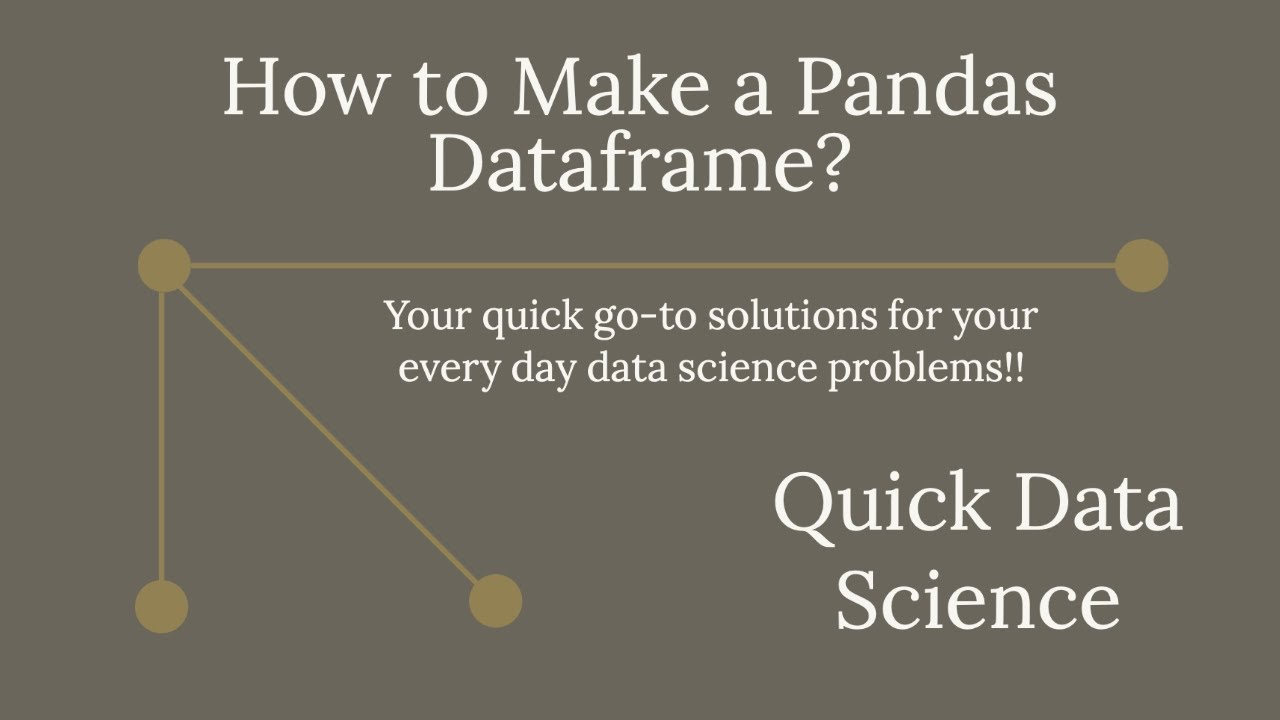Quick Solution - How to Create Pandas Dataframe in Python?