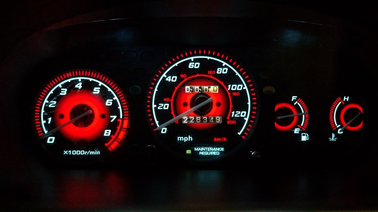 96 - 00 Honda Civic EX EL Glow Gauges Installation and Demo Radiant Red