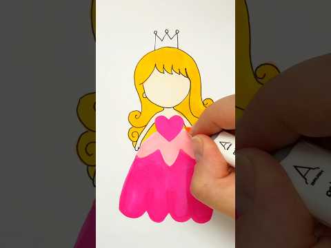 How to draw a cute princess | Step by step drawing for kids
