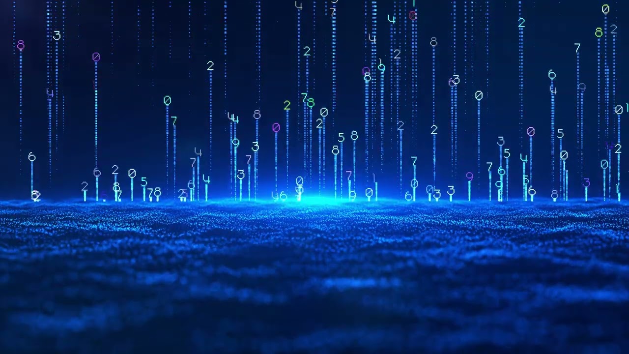 digital matrix technology binary code blue