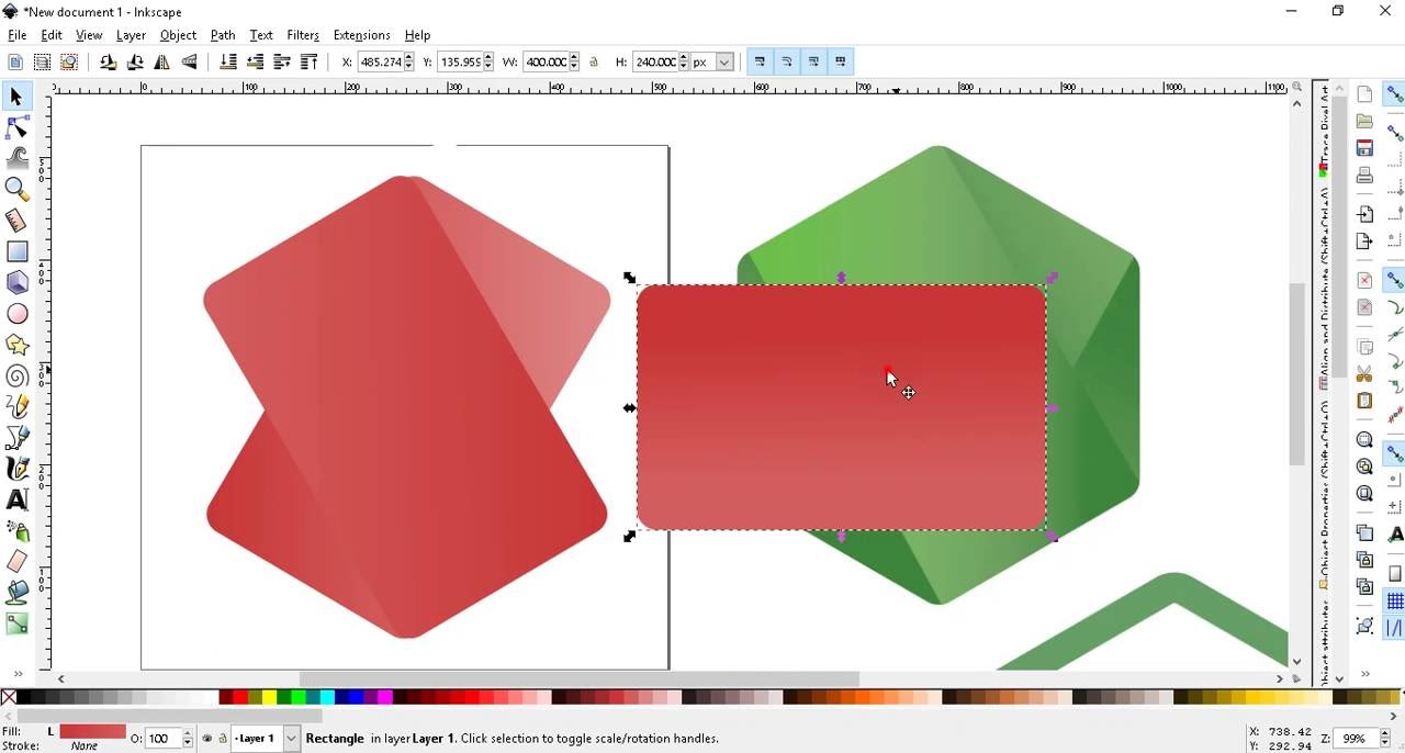 Inkscape  -  How to create nodejs icon logo (Updated)