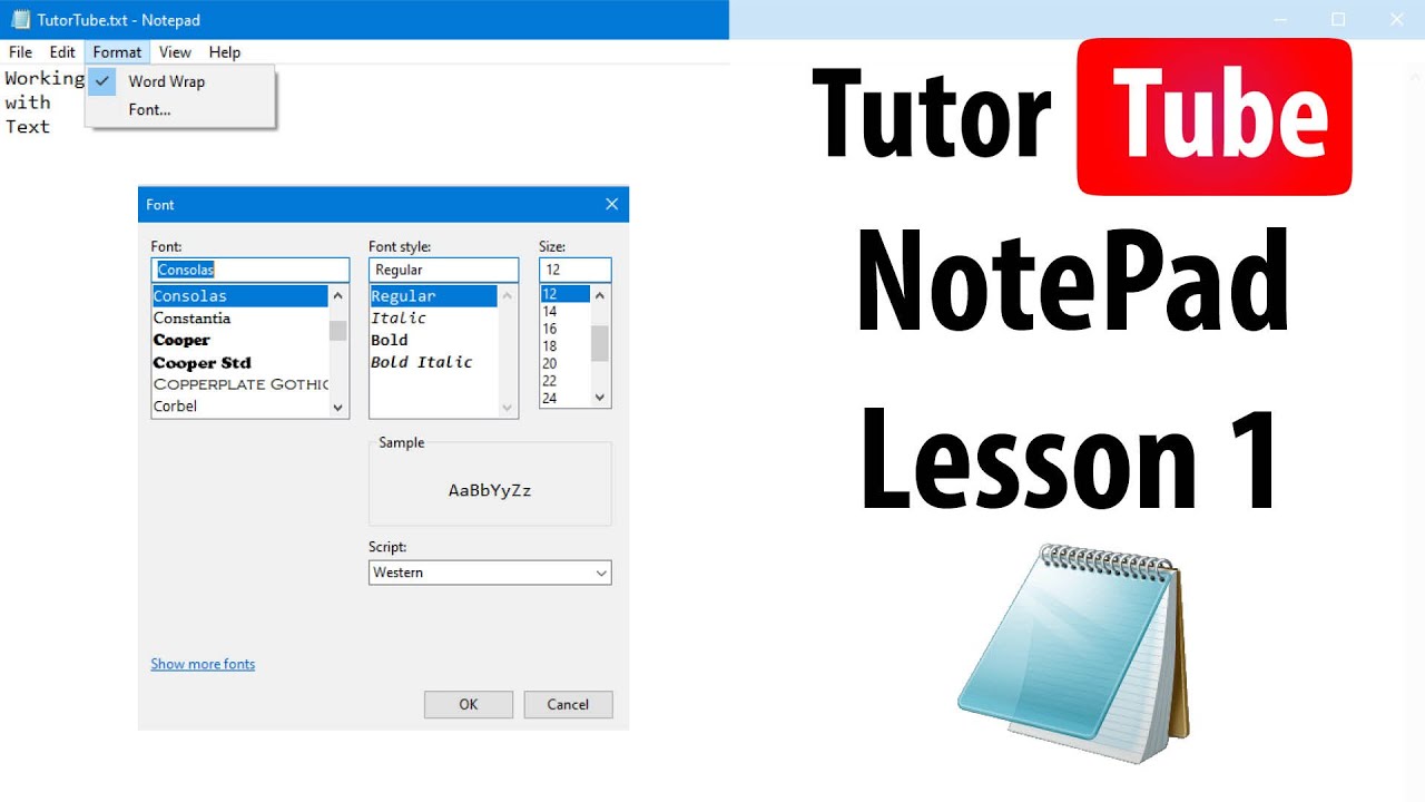 Notepad Tutorial - Lesson 1 - Interface