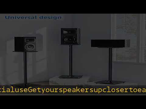 MOUNTUP Universal Speaker Stands Pair for Surround Sound, 31" Height Floor Speaker Stands, Holds Bo