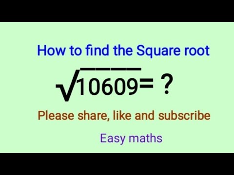 How to find square root √10609 easy maths mathematics