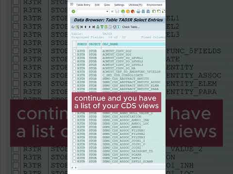 Find CDS Views in your SAP System #abap #sap #cds #views