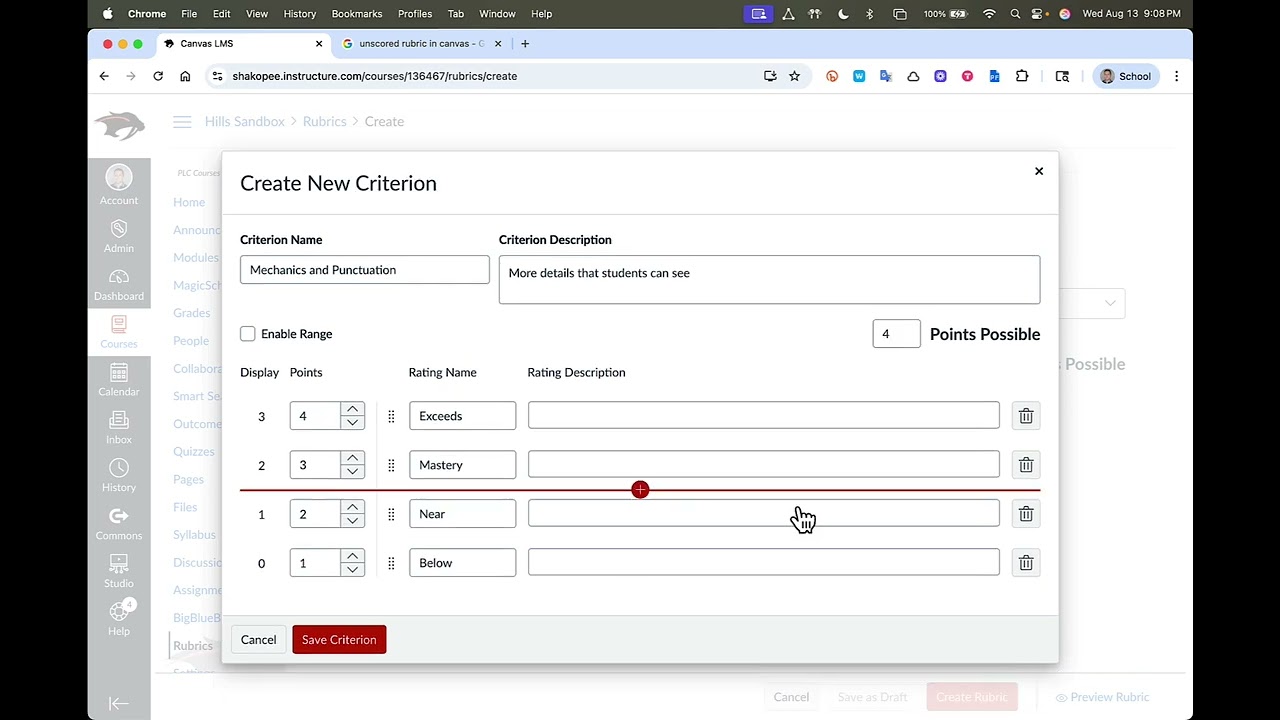 Enhanced Rubrics in Canvas