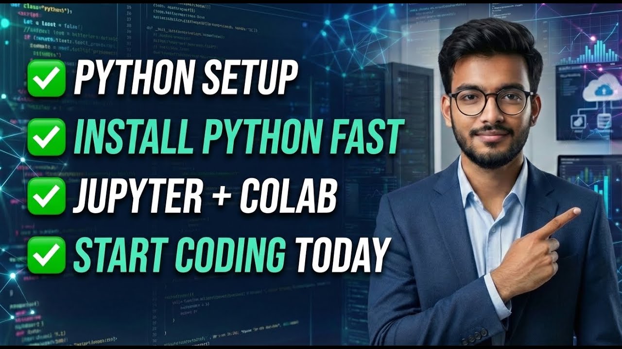 Python Setup for Beginners | Install Python, Jupyter & Google Colab