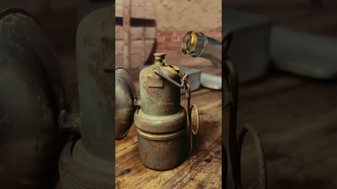 Antique carbide miners lamp