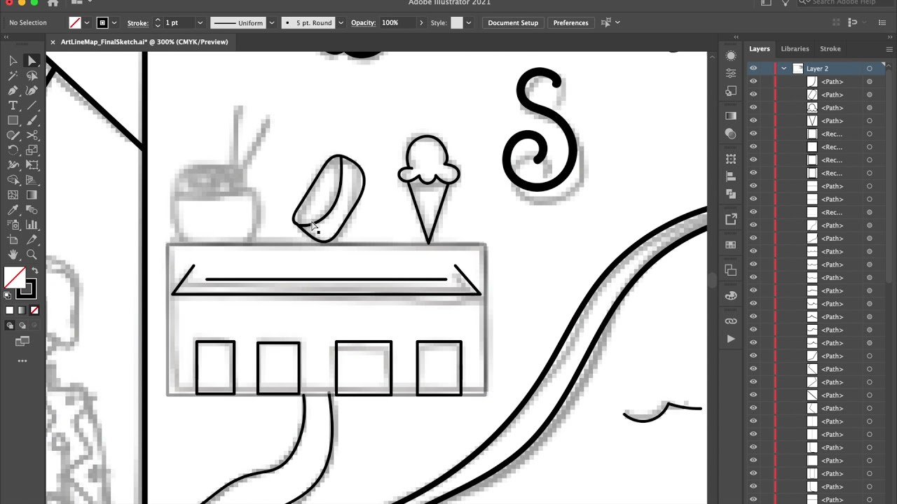 Digital Illustration Timelapse - Vector Map Process in Adobe Illustrator