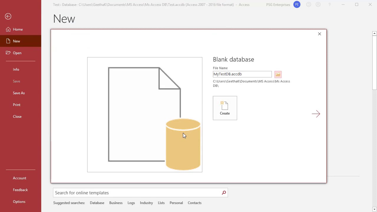 How to Create a Blank Database in MS Access - Office 365