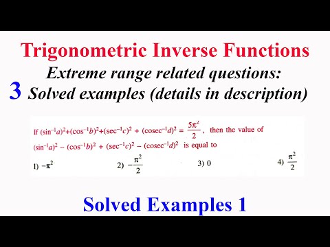 Solved Examples for JEE: Inverse Trigonometric Functions- 1 Video Lecture