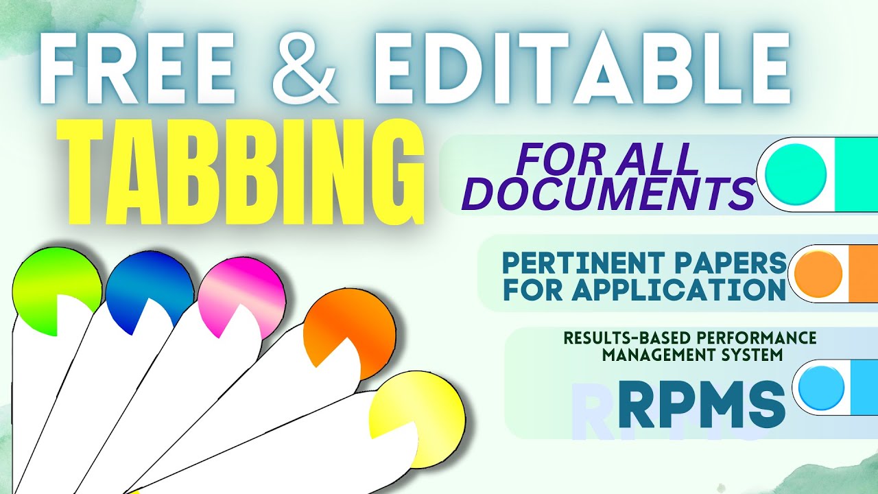 TABBING for PERTINENT PAPERS | FREE AND EDITABLE