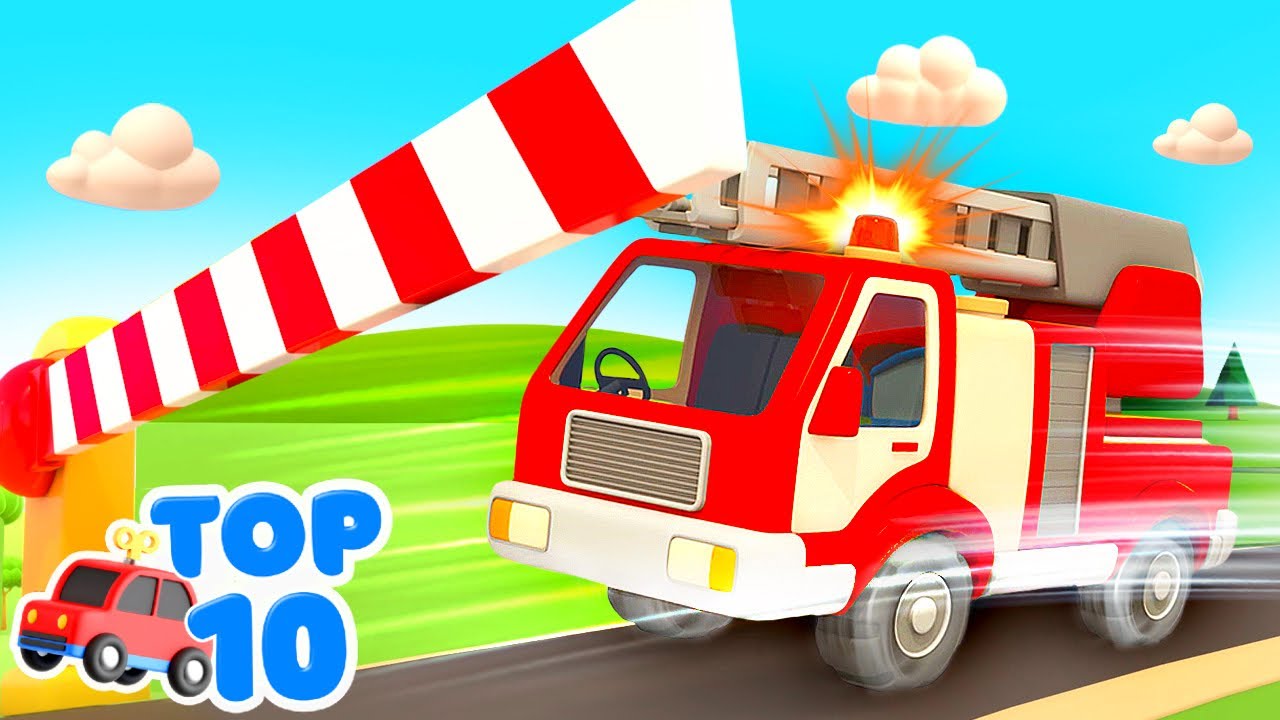 Helper cars save the day. Cars and trucks rush to help save the street vehicles.