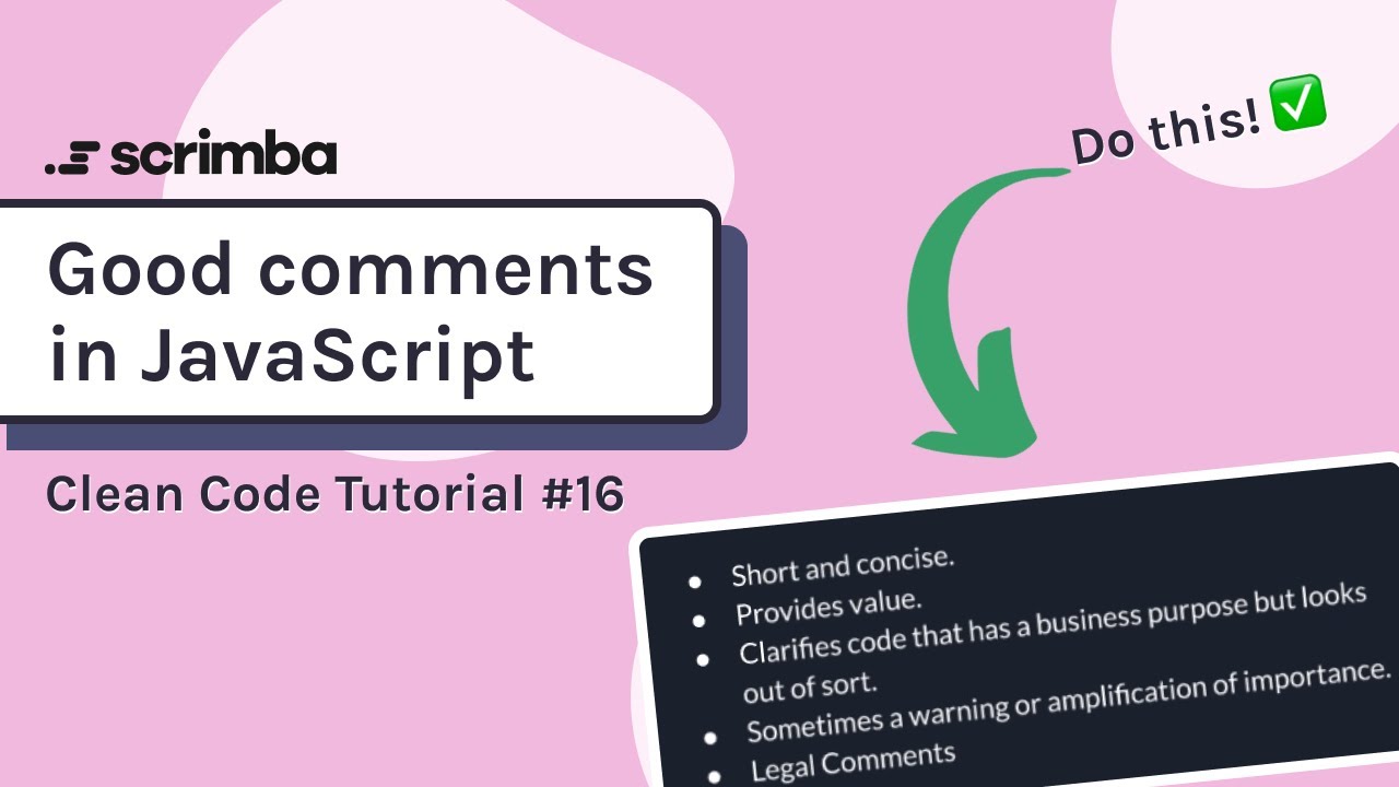 Good Comments in JavaScript | Clean Code Tutorial