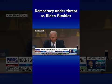 Biden reads from note cards, fumbles his words at NATO summit #shorts