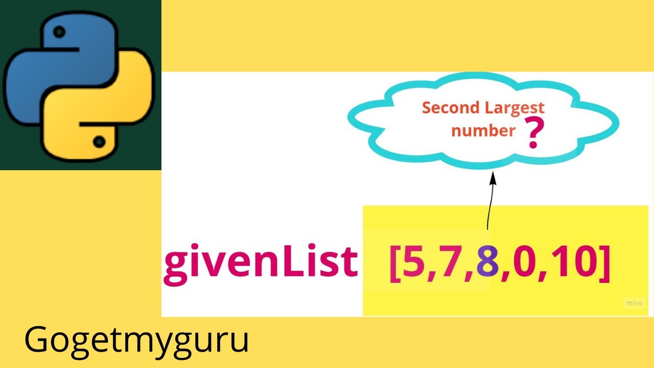 Python Coding Interview Question | Second largest number in Python