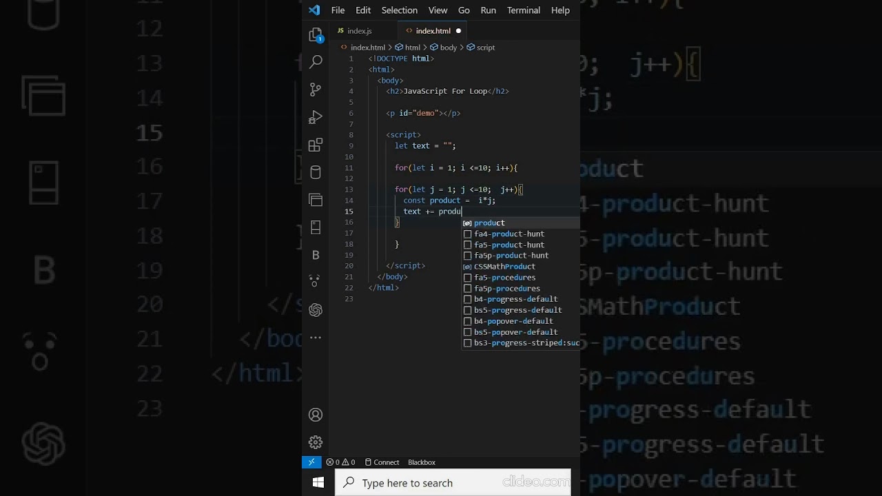 How to Print a table containing multiplication tables in JavaScript using loop |  JavaScript | loop