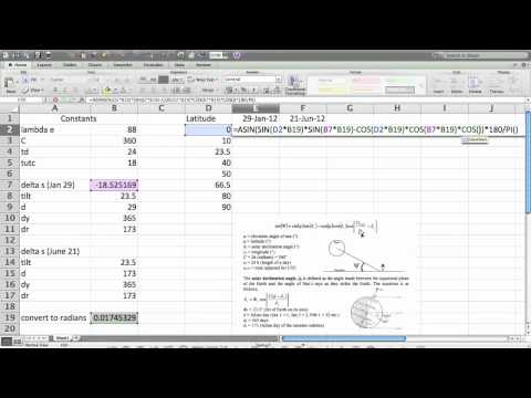 Solar Elevation Angle Calculation Part 2 (of 2)
