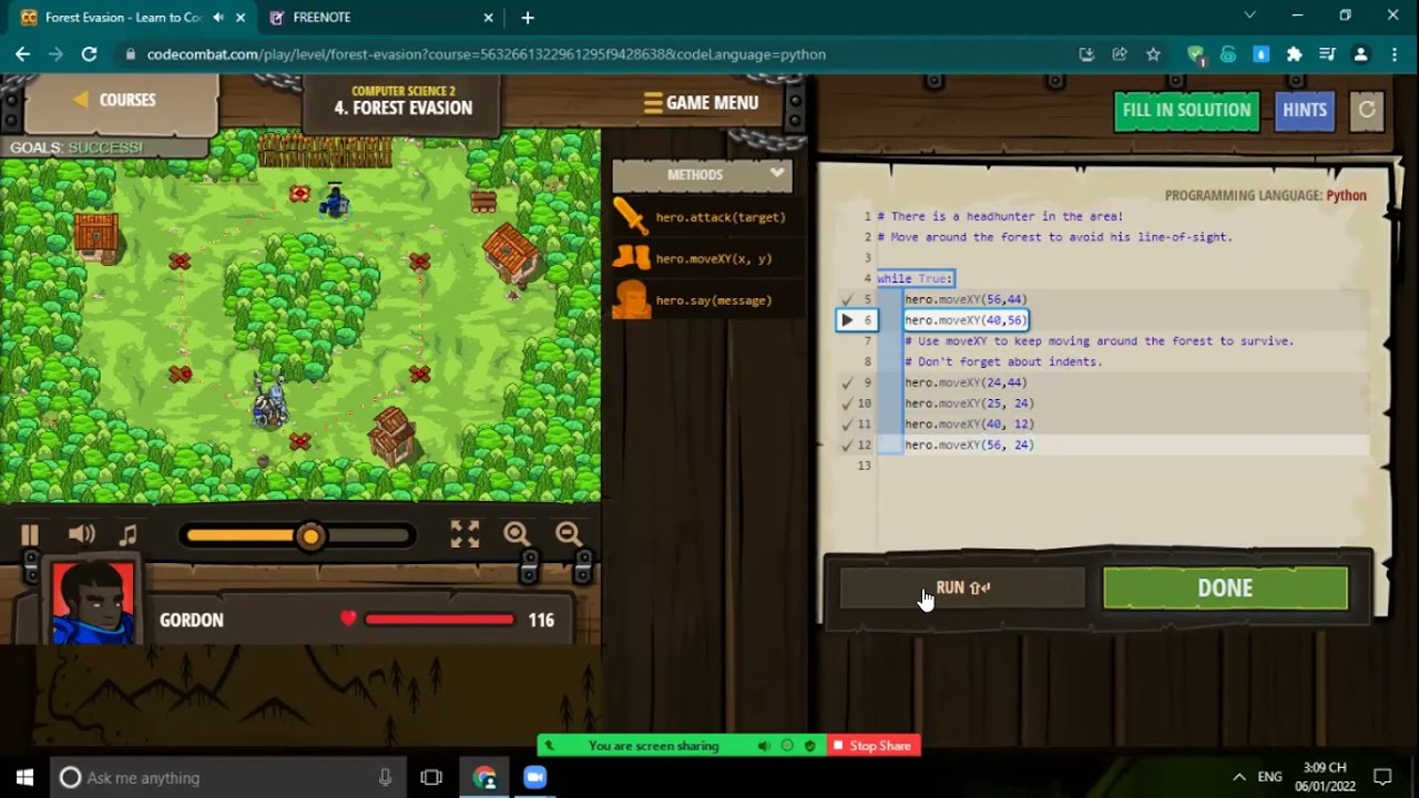 CodeCombat Forest Evasion – Python Coding for Kids | Step-by-Step Tutorial