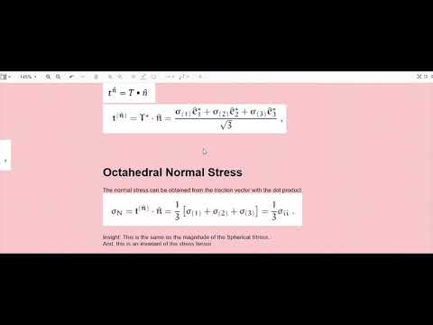 Continuum Mechanics: Stress Lecture 11, Octahederal State of Stress