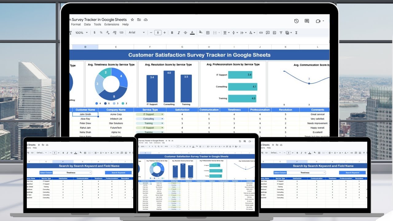 Customer Satisfaction Survey Tracker in Google Sheets