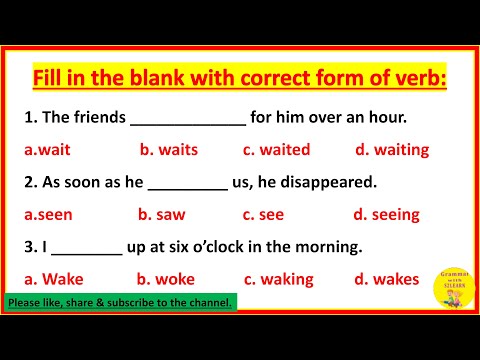 Correct Form of Verbs| Fill in the blanks with correct form of verbs| S2LEARN