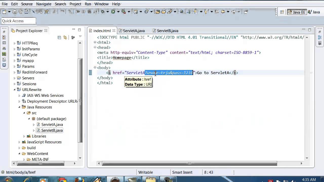 URL Rewriting to pass data between servlets - Startertutorials
