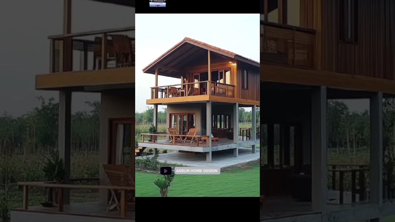 Flood-proof wooden house design... #architecture #asbunhomedesign #minimalinterior