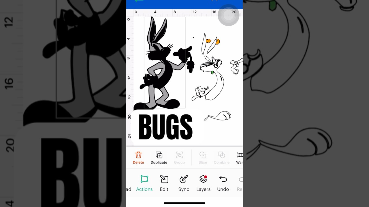 Creating a Bugs Bunny Digital SVG #bugsbunny #looneytunes #cricutmade