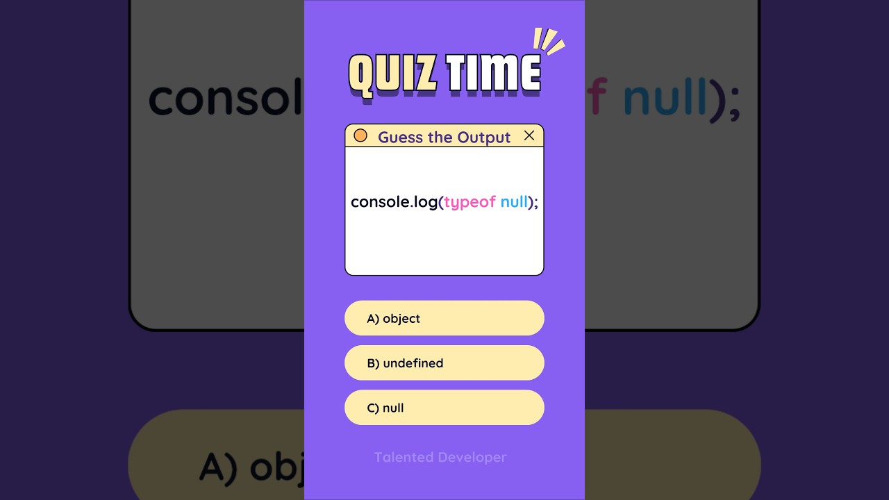 What is the output of the following JavaScript code? Quiz 1 #quizchallenge #quiz #programming
