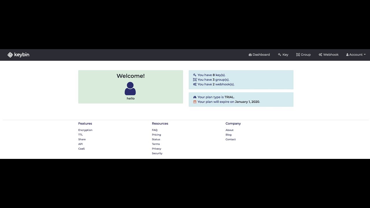 Create, edit, view and delete webhooks
